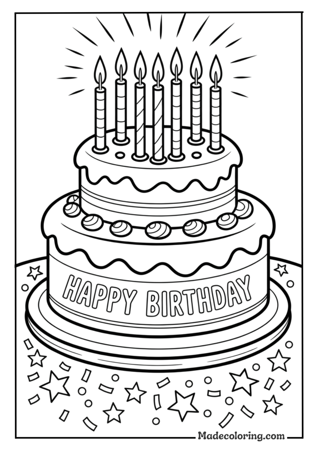 37 Happy Birthday Coloring Pages Free PDF Printable