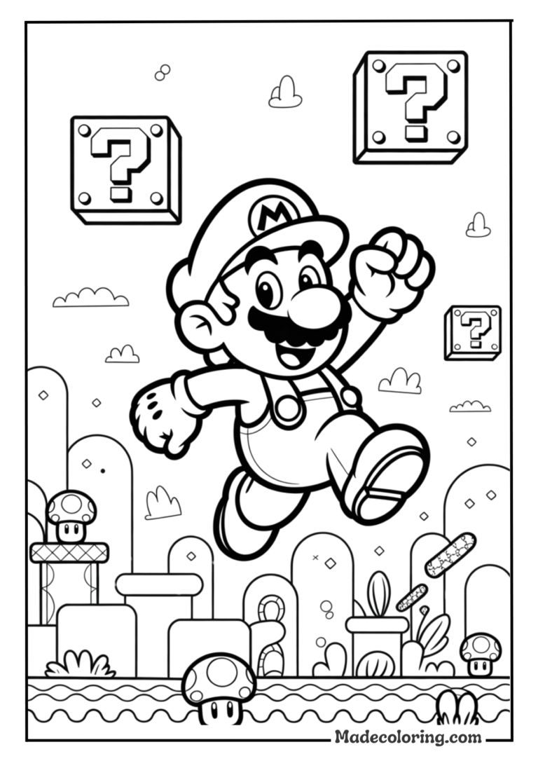 27 Mario Coloring Pages Free PDF Printables