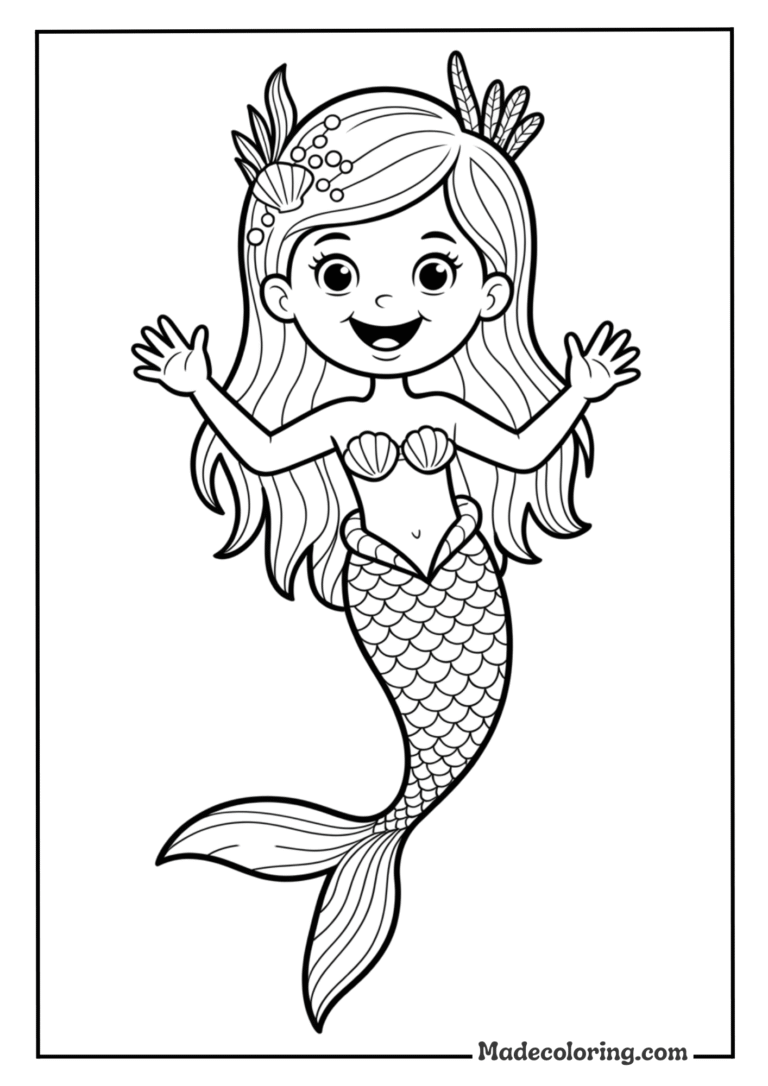 56 Mermaid Coloring Pages Free PDF Printables