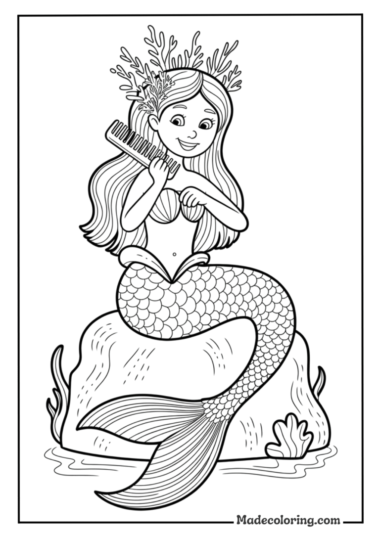 56 Mermaid Coloring Pages Free PDF Printables