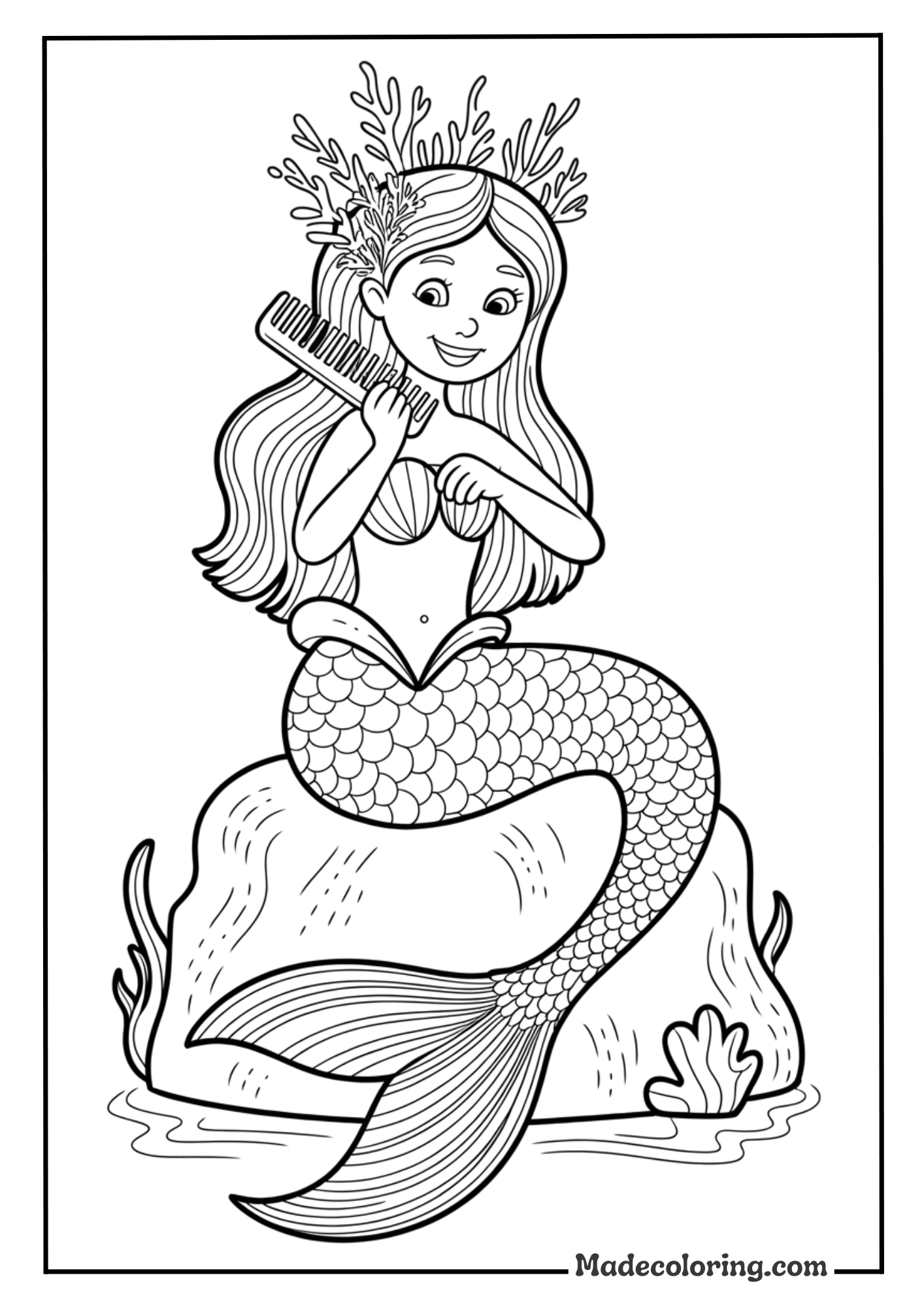 56 Mermaid Coloring Pages Free PDF Printables