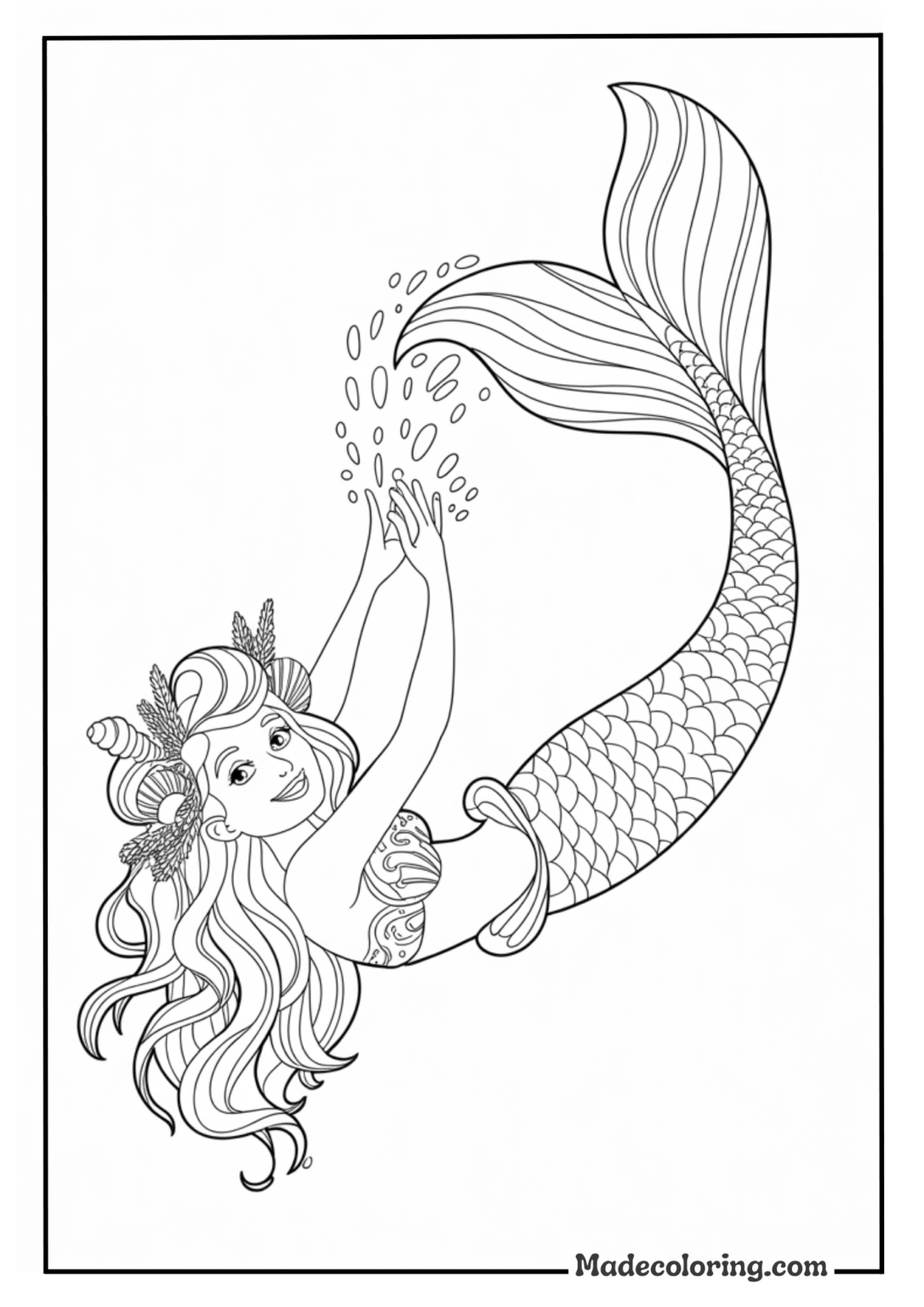 56 Mermaid Coloring Pages Free PDF Printables