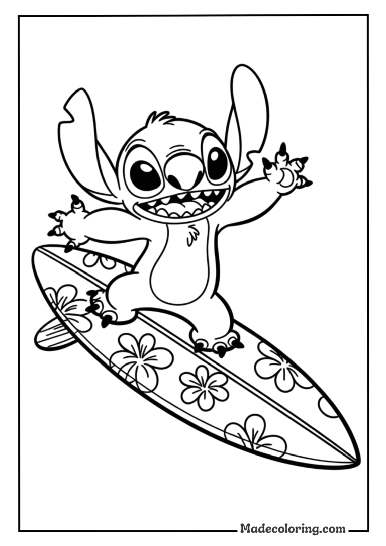 44 Stitch Coloring Pages Free PDF Printables