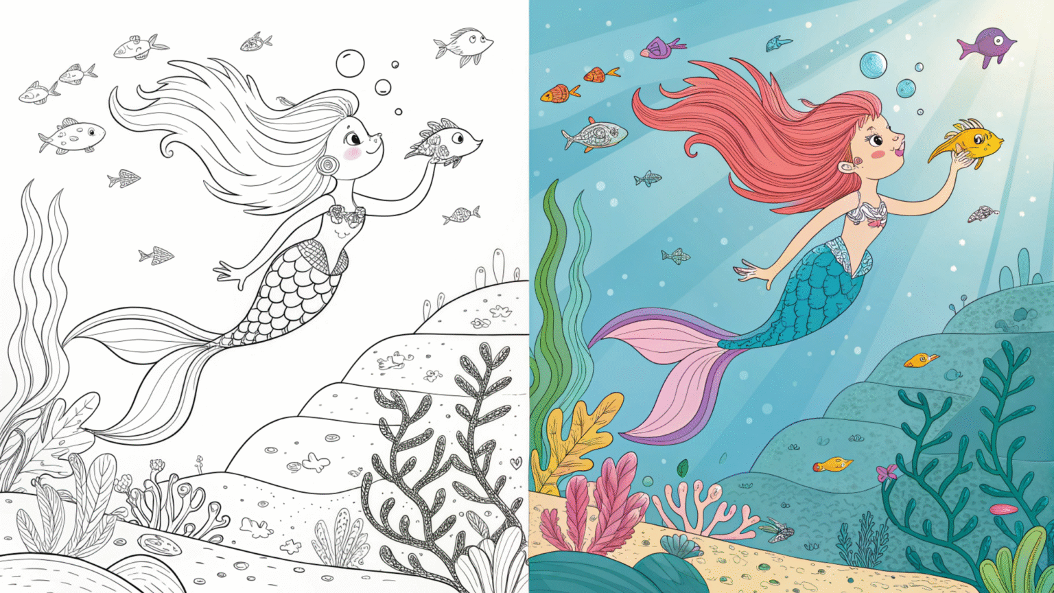56 Mermaid Coloring Pages Free PDF Printables