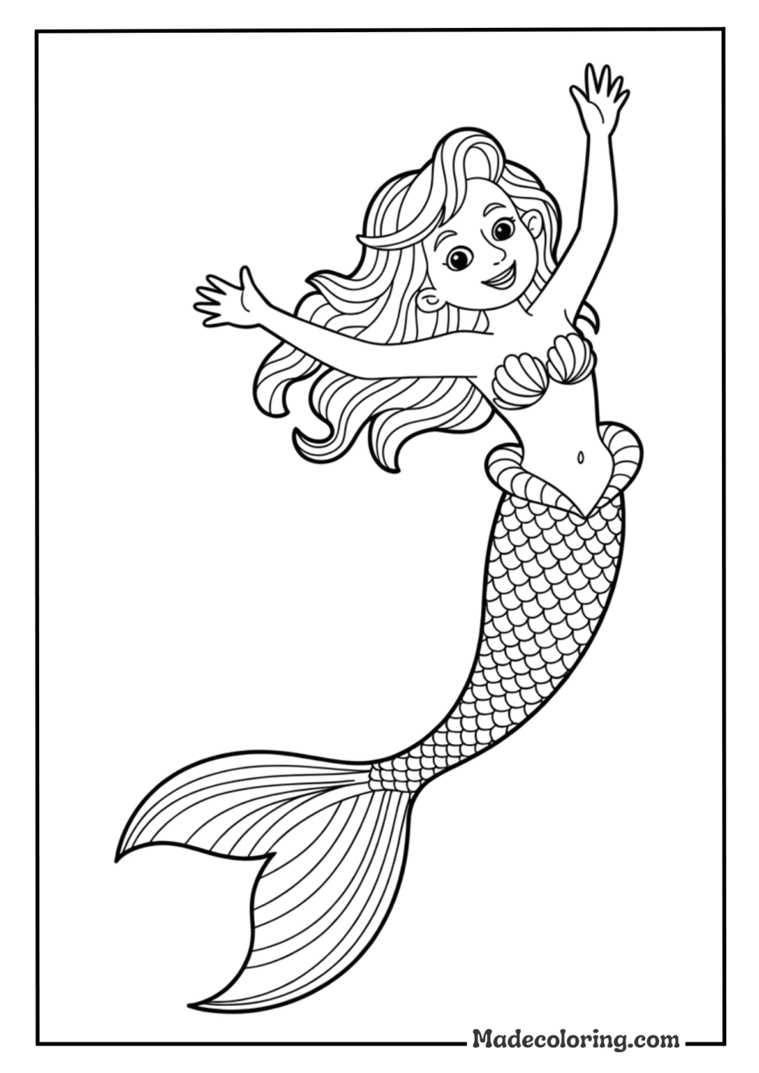 56 Mermaid Coloring Pages Free PDF Printables