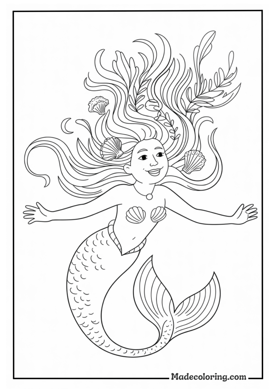 56 Mermaid Coloring Pages Free PDF Printables