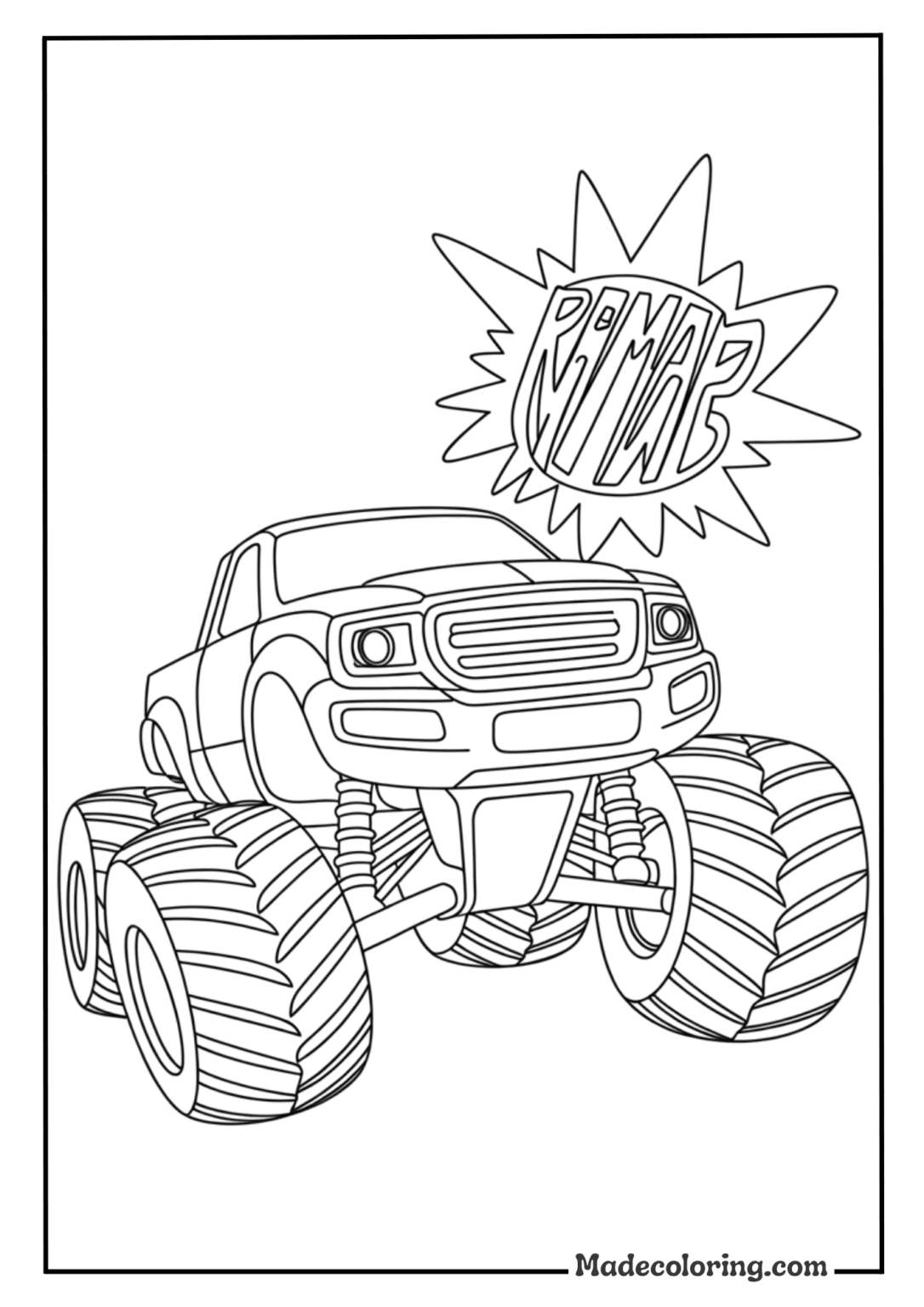 Exciting Fun with 35 Monster Truck Coloring Pages!