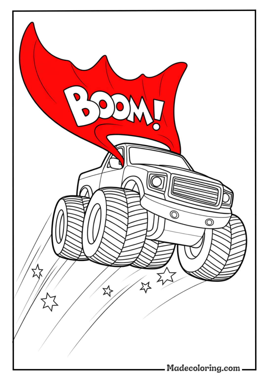 Exciting Fun with 35 Monster Truck Coloring Pages!